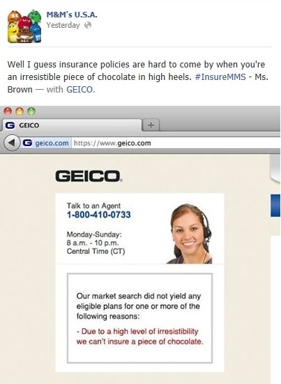 自動車保険のGEICOとチョコレートのM&M'S。それぞれを代表する人気キャラクターが共演したコラボ企画が面白くて話題に！｜スゴい★PR ...